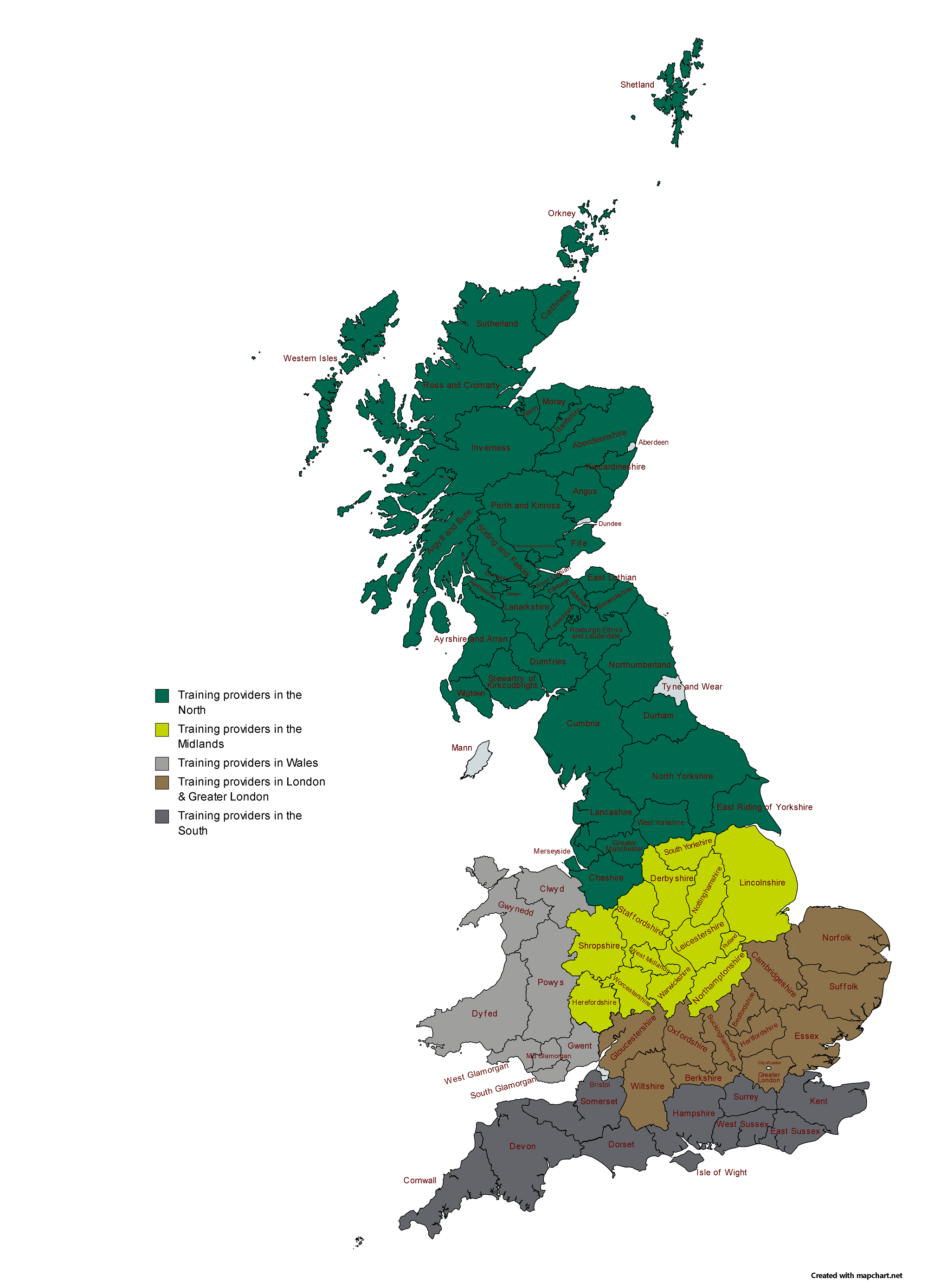 Map Fire Awareness courses regions - British Woodworking Federation